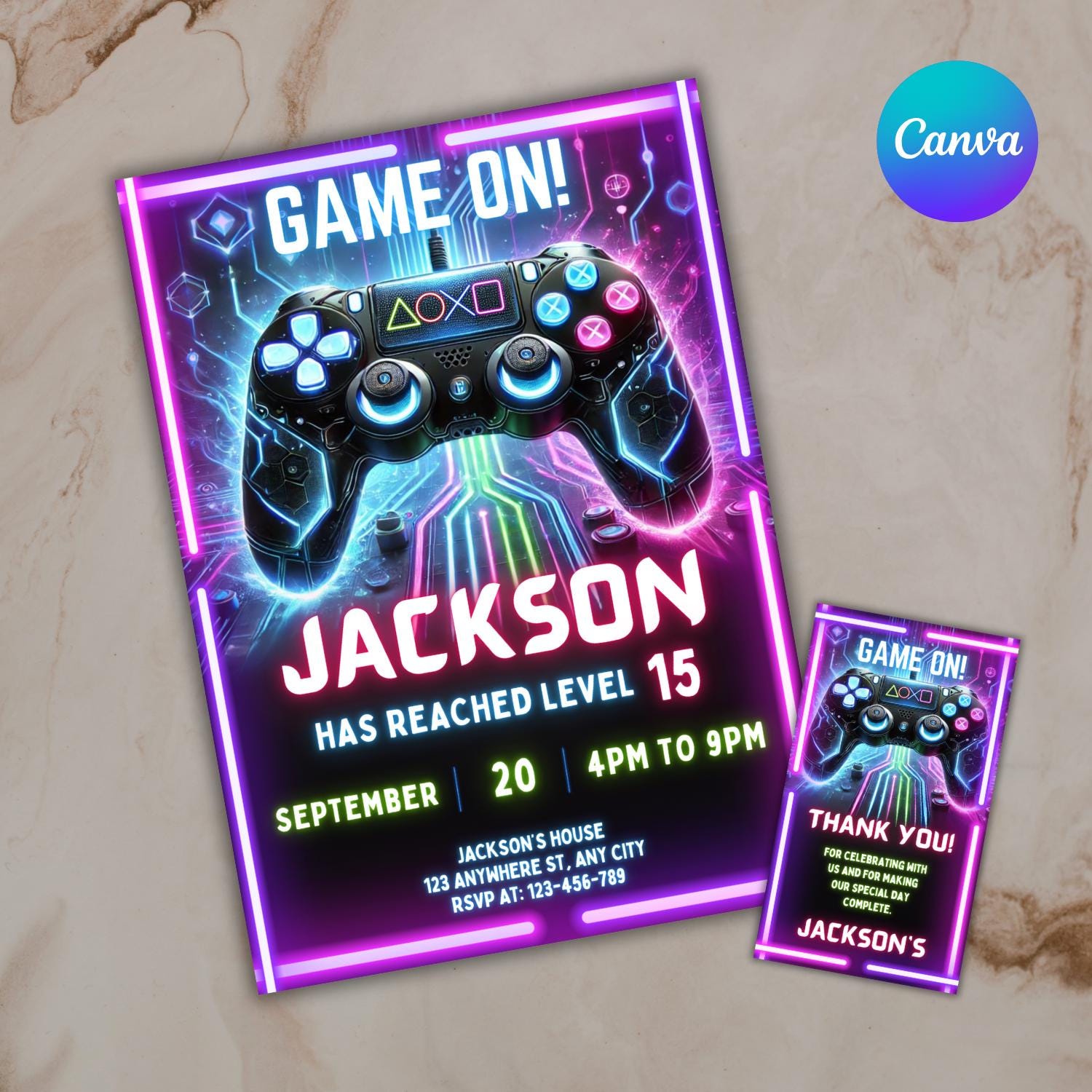 Video Game Party Invitation, Level up Birthday Invite, Video Game ...