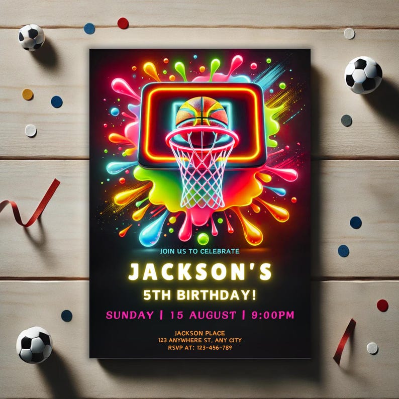 Basketball Birthday Invitation, Sports Theme (digital Download) - Etsy