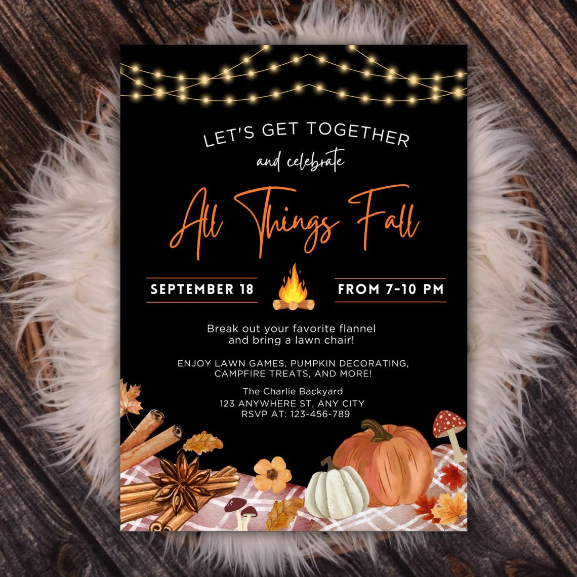 Editable Fall Party Invitation, Fall Harvest Party, Fall Event Flyer ...