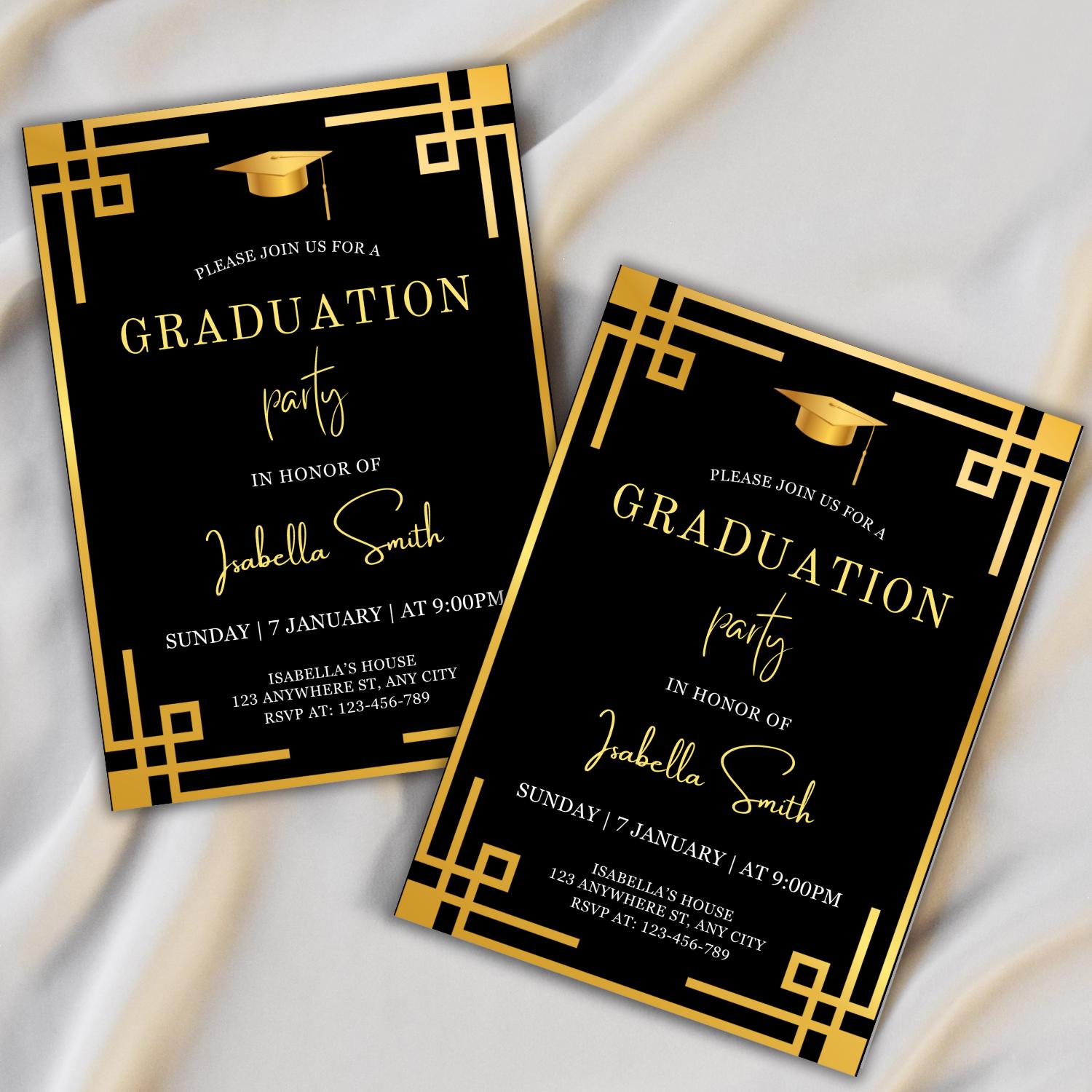 Graduation Party Invitation Template, Editable Design (instant Download ...