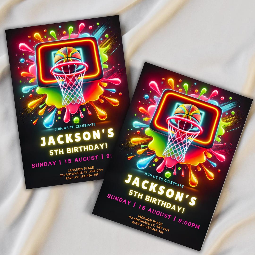 Basketball Invitation, Basketball Birthday Invite, Boys Girls ...