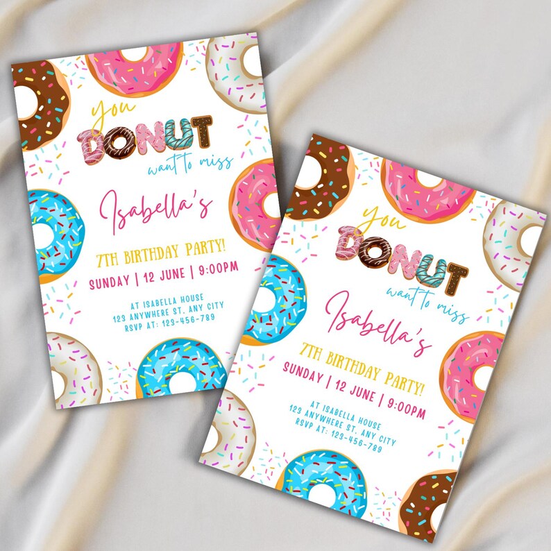 Donut Invitation, Donut Birthday Invite, Donut Sweet Celebration, Donut ...
