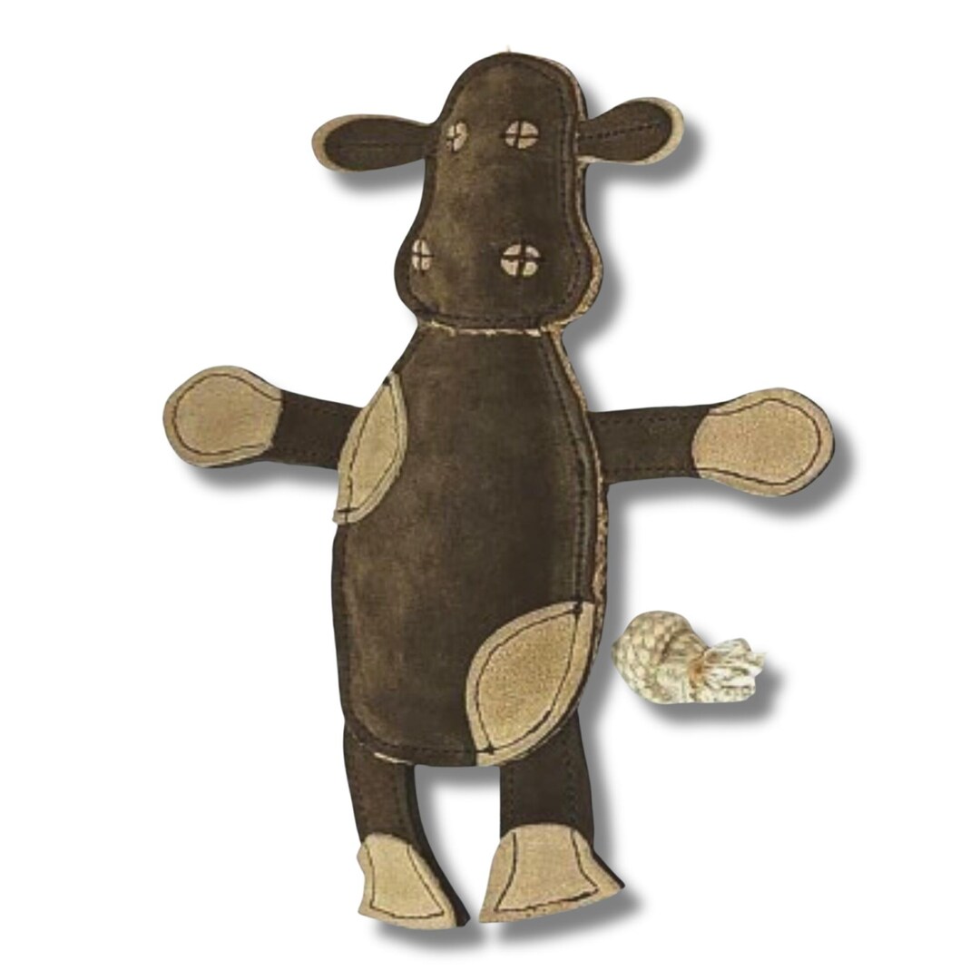 Cheryl the Cow Dog Toy - Buffalo Leather | No Plastic | Compostable ...
