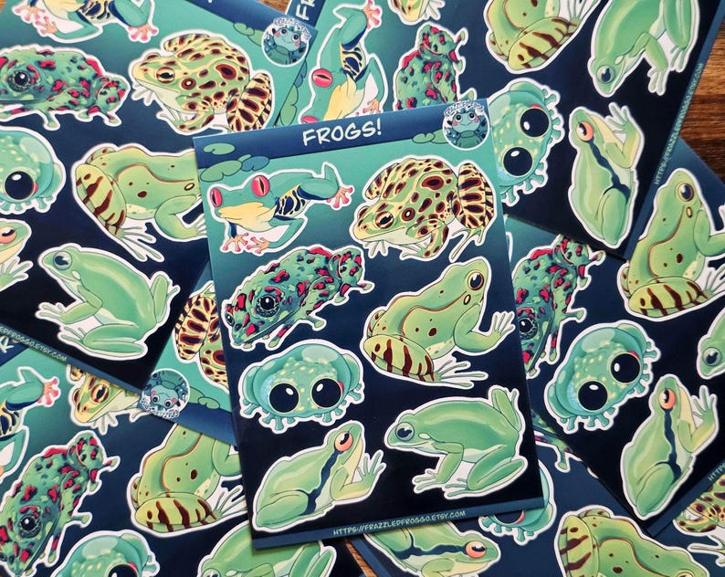 Frogs! Sticker Sheet - Etsy
