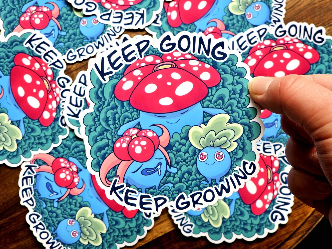 Keep Going Keep Growing Oddish Evolution Sticker - Etsy