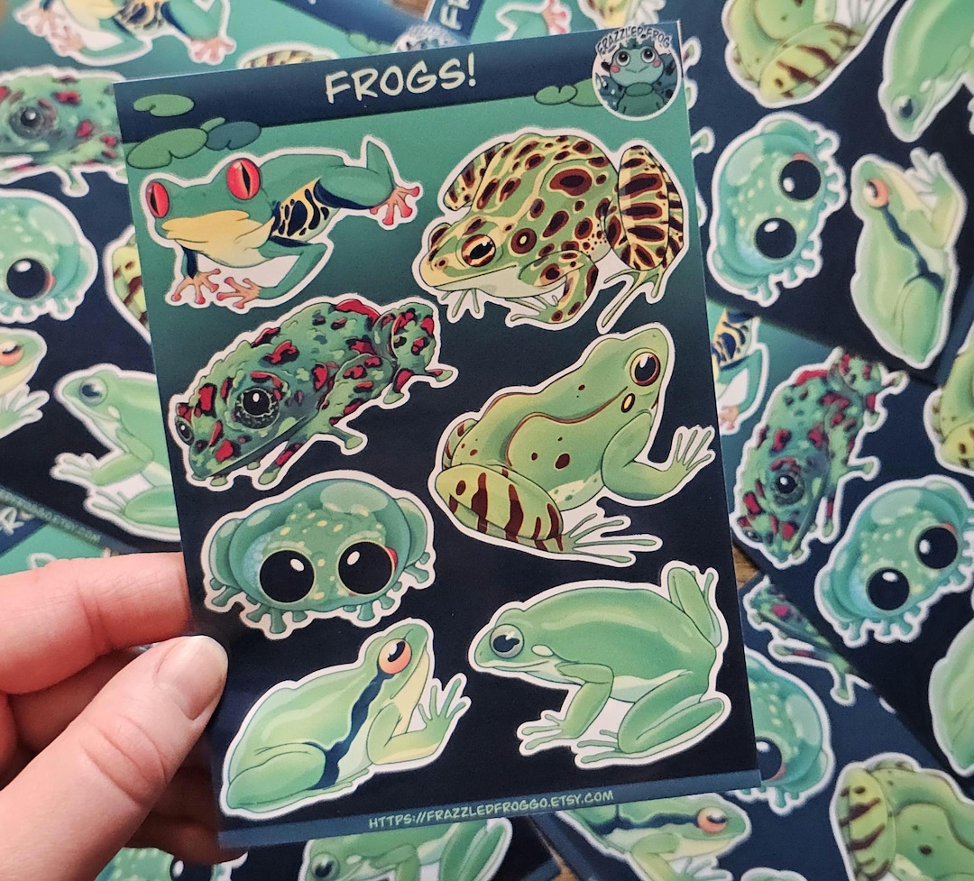 Frogs! Sticker Sheet - Etsy