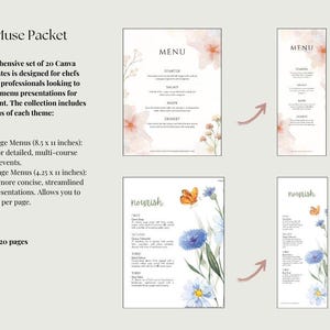 Menu Muse: Printable Canva Menu Templates for Chefs - Etsy