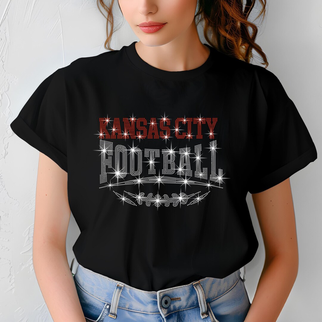 Kansas City Football Rhinestone Shirt: Game Day Fan Apparel - Etsy