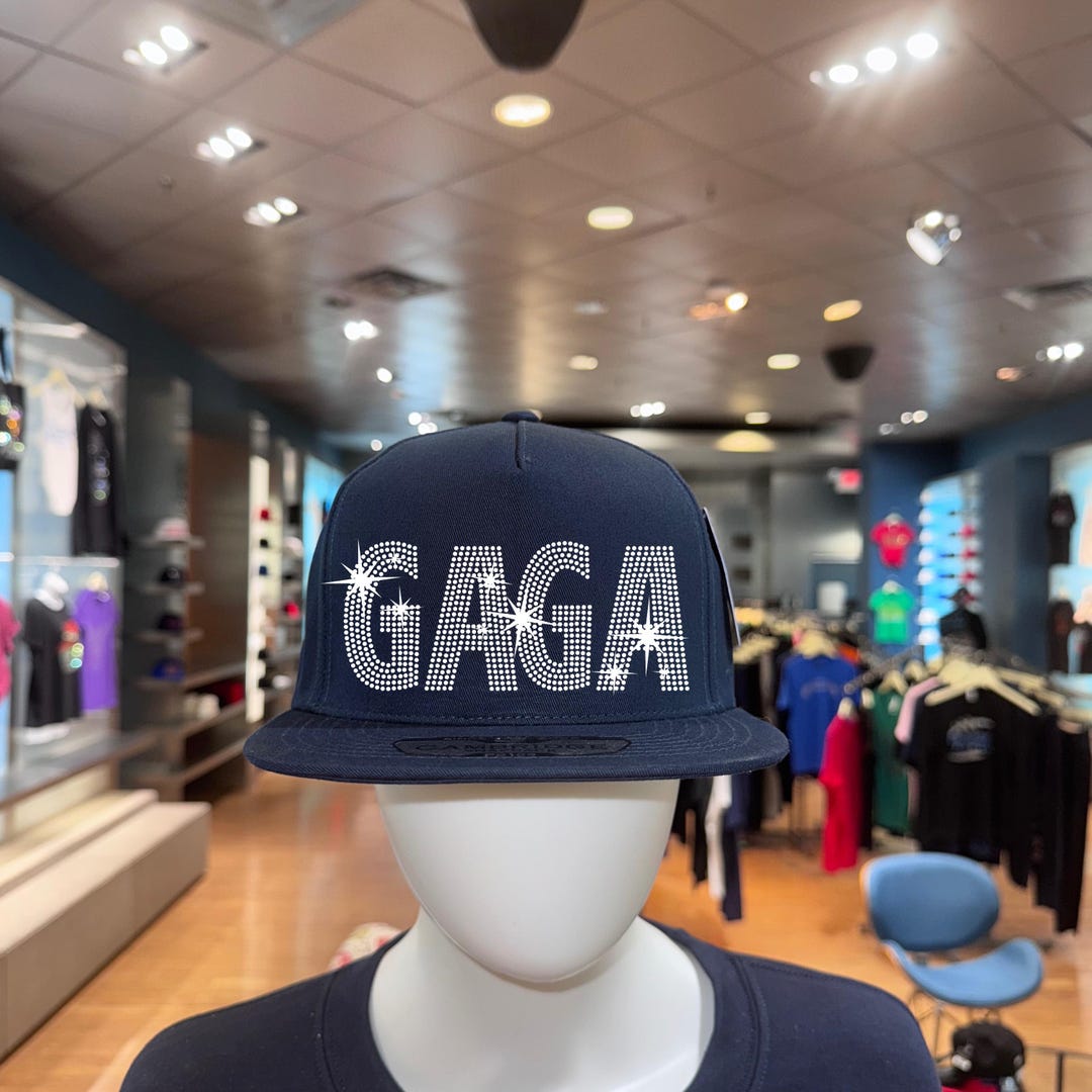GAGA Rhinestone Snapback Hat: Black Bling Baseball Cap - Etsy