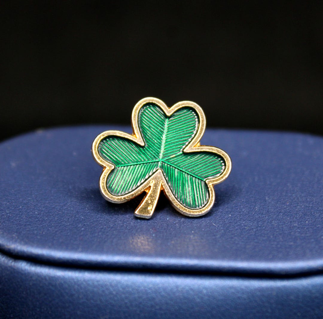 Vintage Hallmark Golden Trim Shamrock Clover Luck Tac Lapel Pin - Etsy