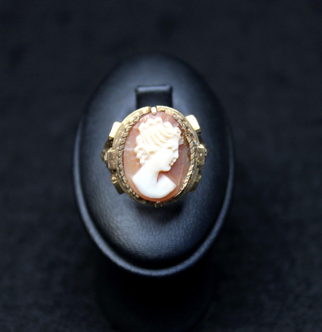 Vintage Slade & Kempton 9K Gold Cameo Ring - Size 7 - Etsy