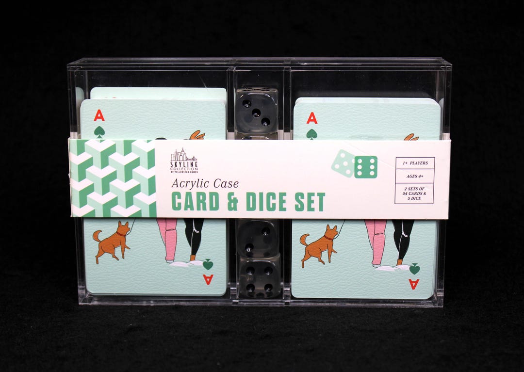 Winter Snow Playing Cards: Double Deck & Dice Set in Acrylic Case - Etsy