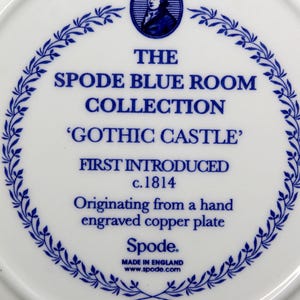 Vintage Spode Blue Room Collection "gothic Castle" Blue 10" Porcelain ...
