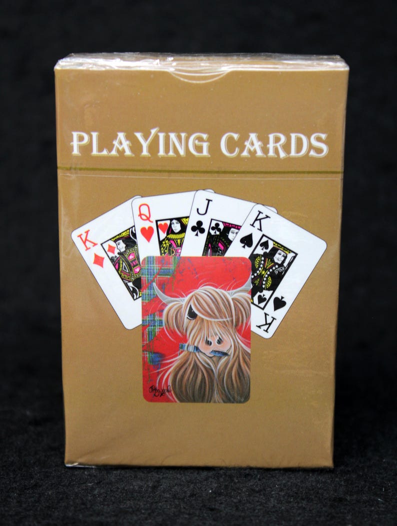 Scottish Highland Cow Playing Cards: Souvenir Deck, Plaid Design - Etsy
