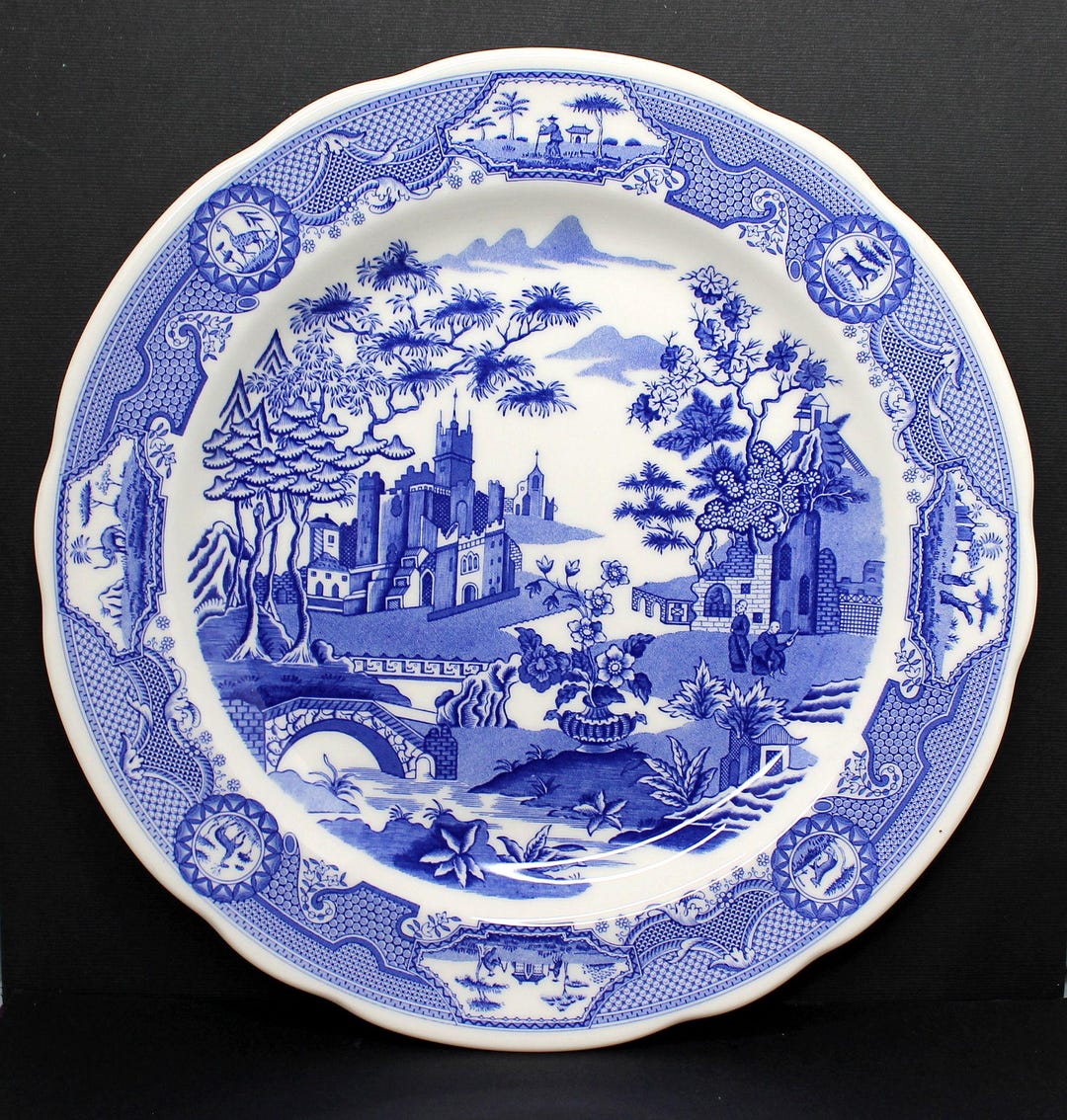 Vintage Spode Blue Room Collection "gothic Castle" Blue 10" Porcelain ...
