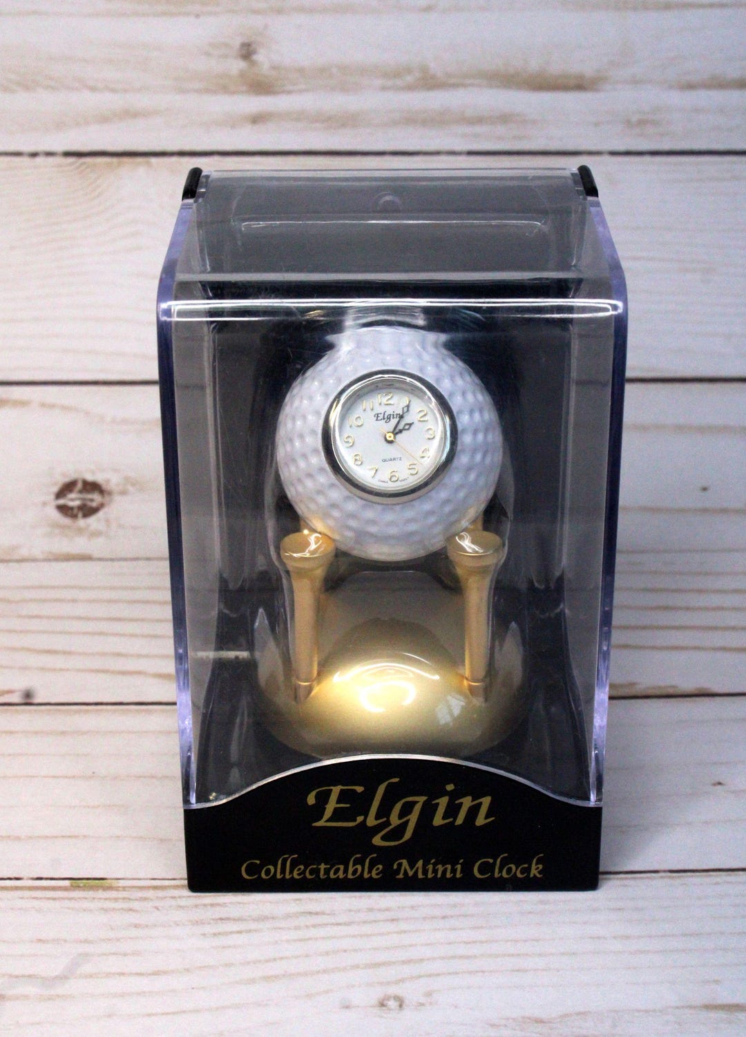 Vintage Elgin Golf Ball on Golden Tees Collectible Mini Clock - Etsy