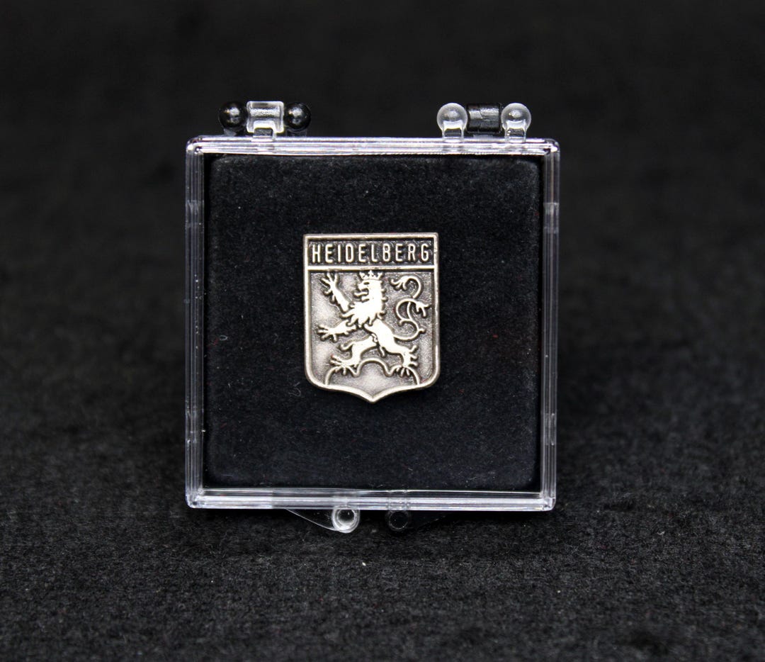 Vintage Heidelberg Germany Coat of Arms - Crest Souvenir Pewter Metal ...