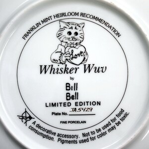 Franklin Mint Bill Bell WHISKER WUV Limited Edition 8.25" Porcelain ...