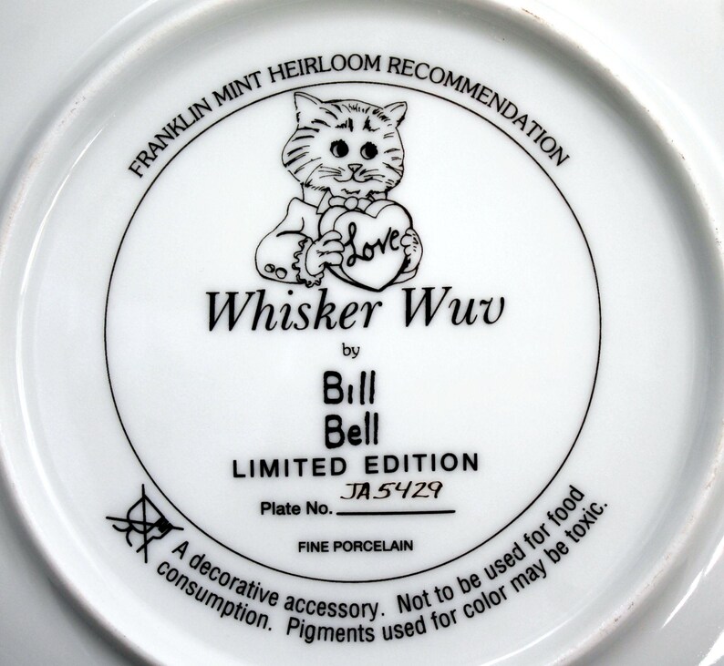 Franklin Mint Bill Bell WHISKER WUV Limited Edition 8.25" Porcelain ...