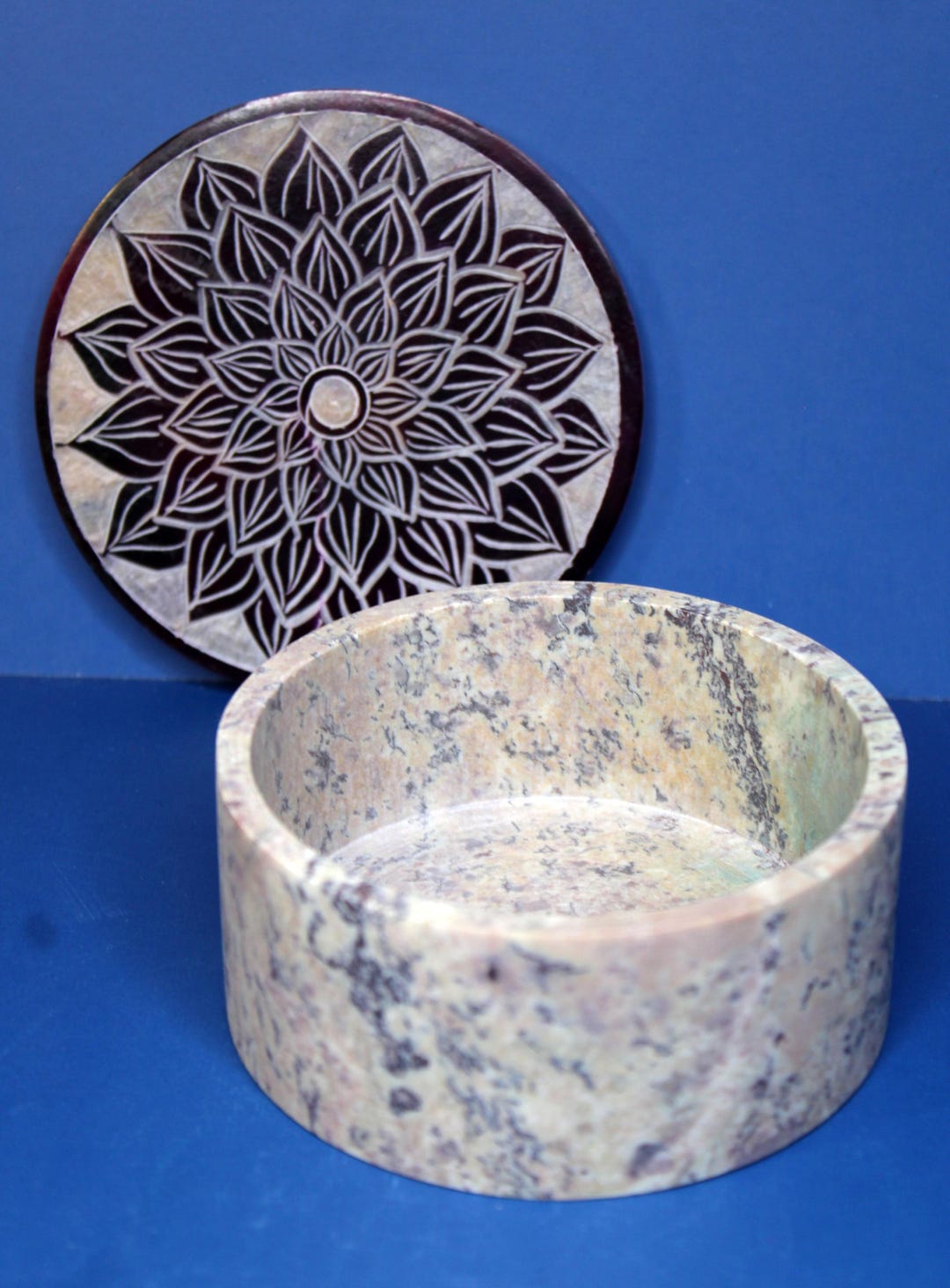 Handmade Hexagonal White Marble With Floral Inlay, Decorative ...