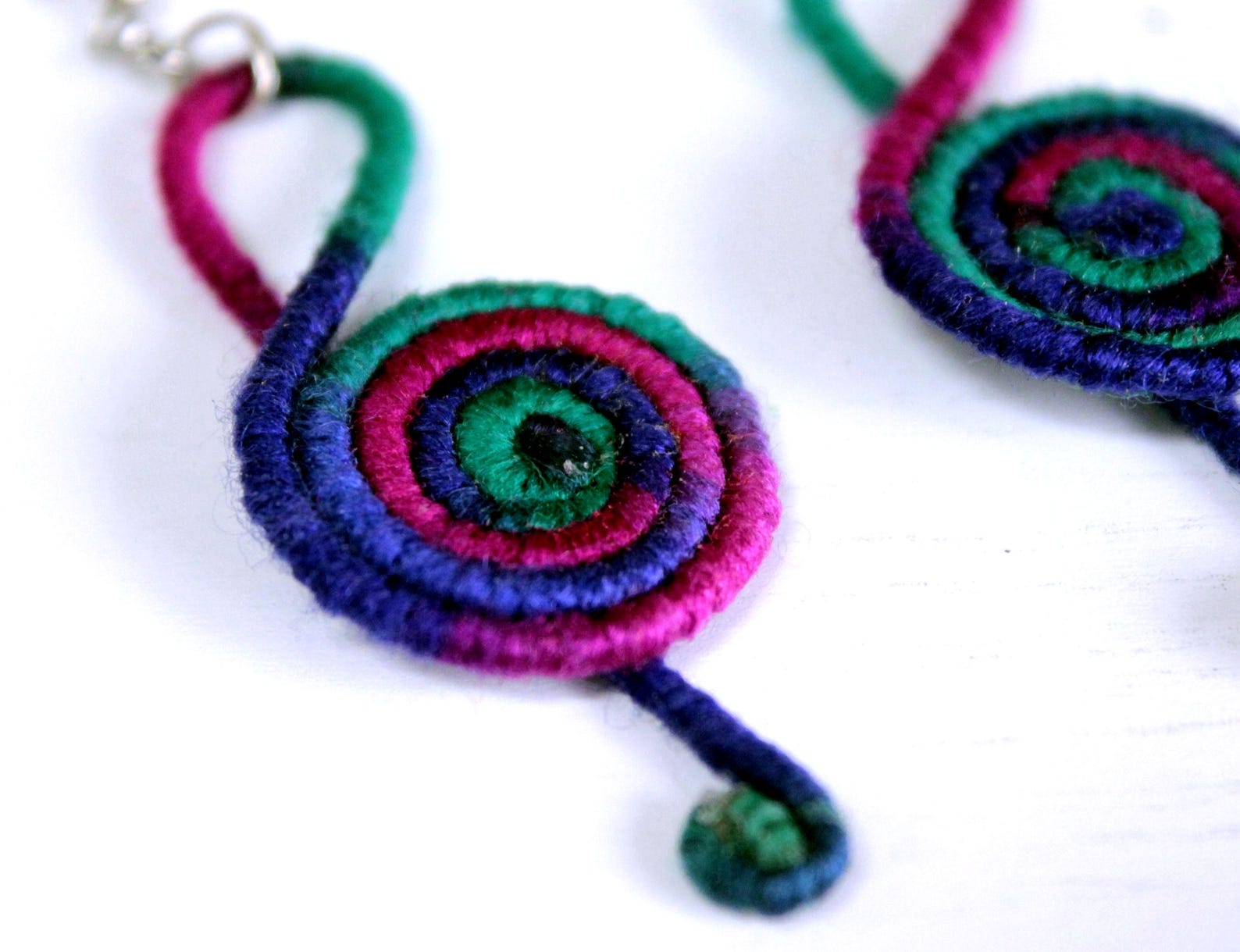 Handmade Colorful Yarn Wrapped Wire Musical Clef Earrings - Etsy