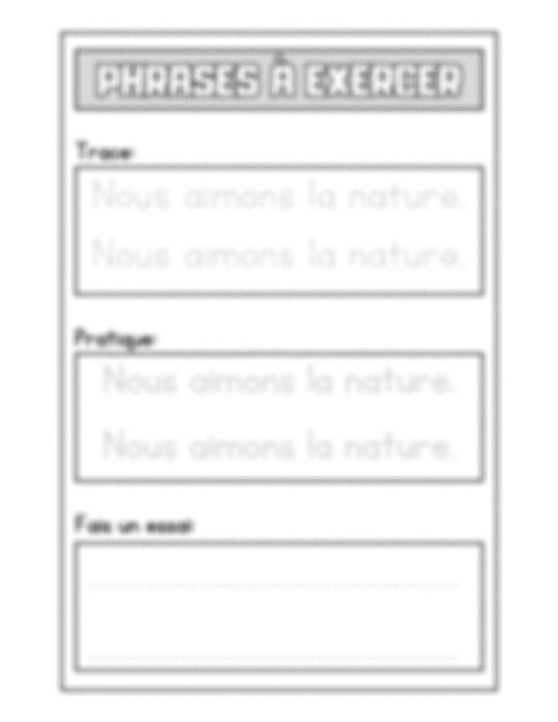 Cahier De Calligraphie-phrases à Tracer En Français- Pratique De L ...