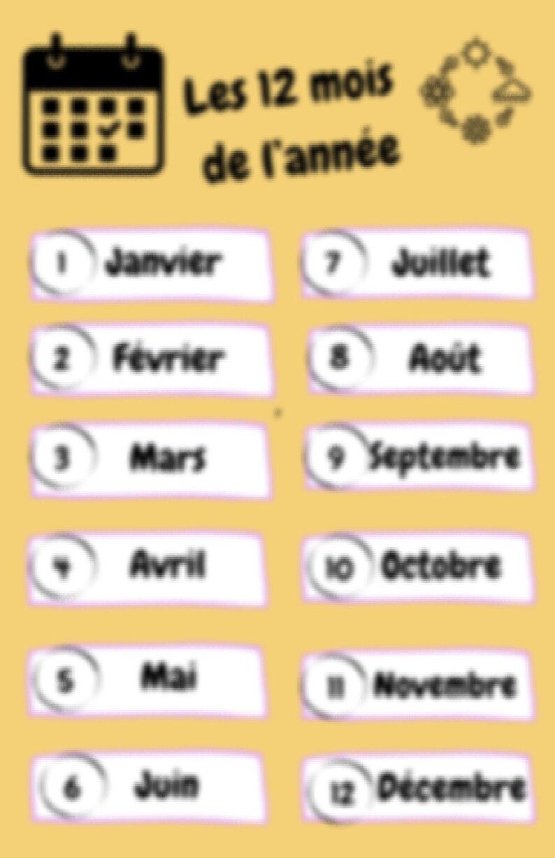 Affiche Murale Éducative à Imprimer : Les 4 Saisons, Jours De La ...