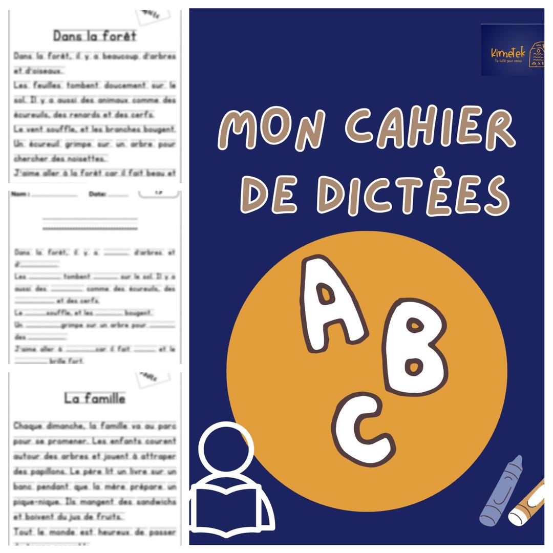 Cahier De Dictées Ludiques Et Fructueuses Pour Enfants - Exercices à ...