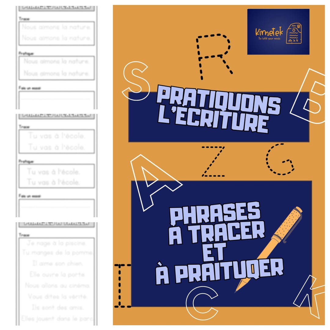 Cahier De Calligraphie-phrases à Tracer En Français- Pratique De L ...