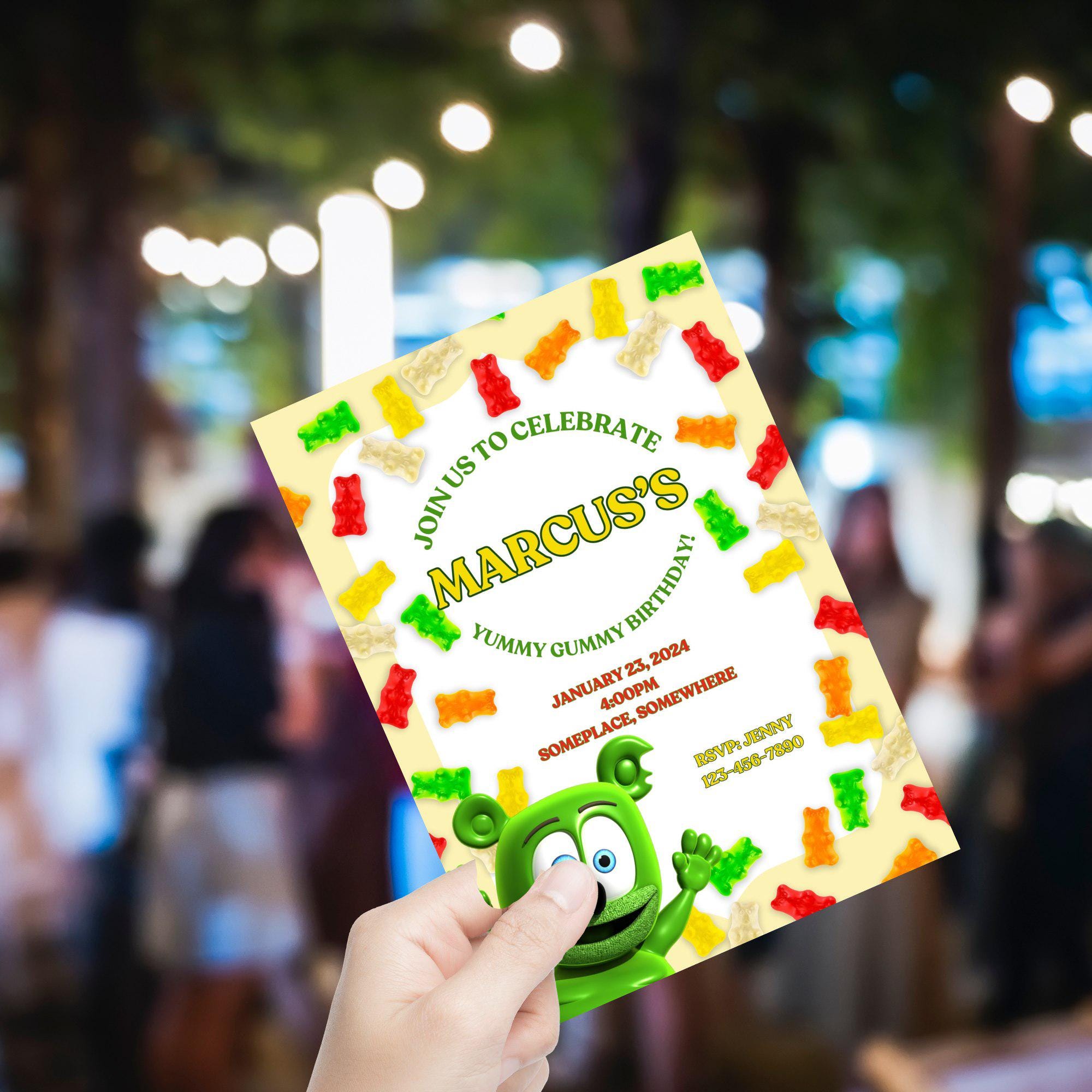 Gummy Bear Birthday Invitation | Digital Candy-themed Party Invite ...