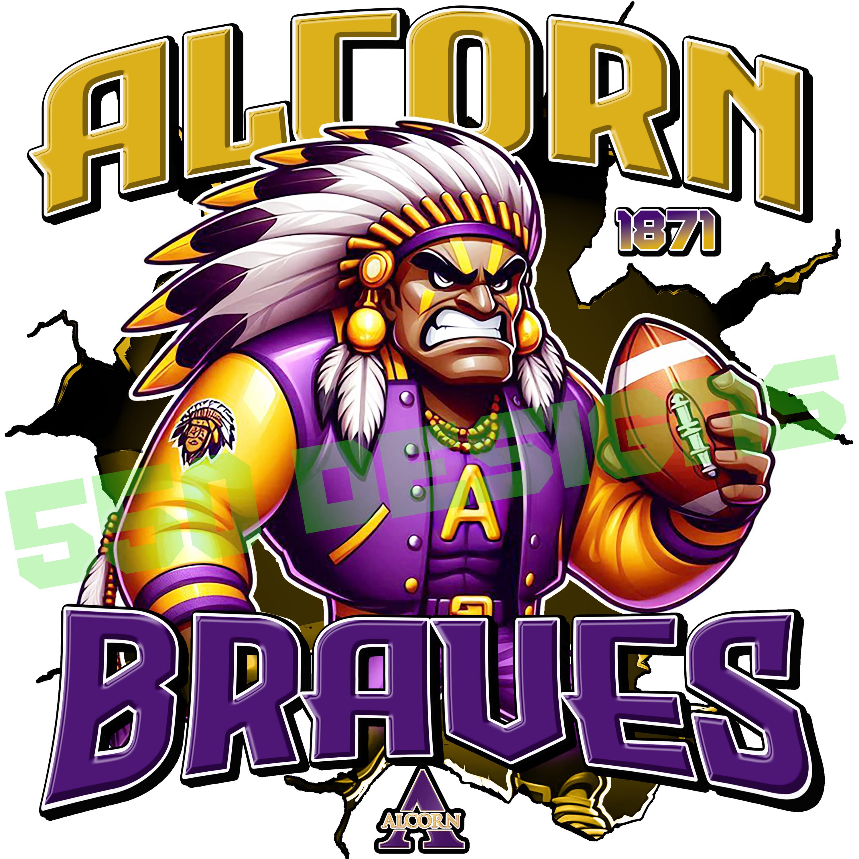 Alcorn Braves Png, 300dpi, Football, - Etsy