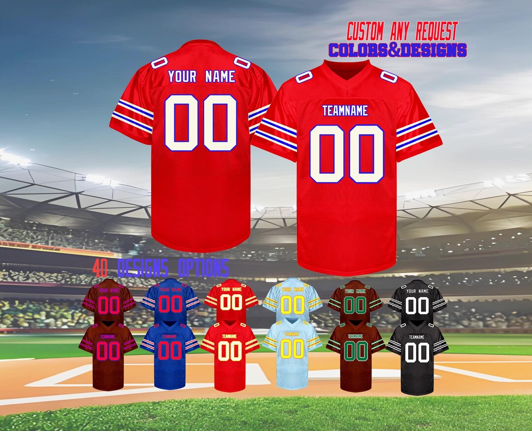 Custom Football Jersey Customized Stitched Name Number Logo Football ...