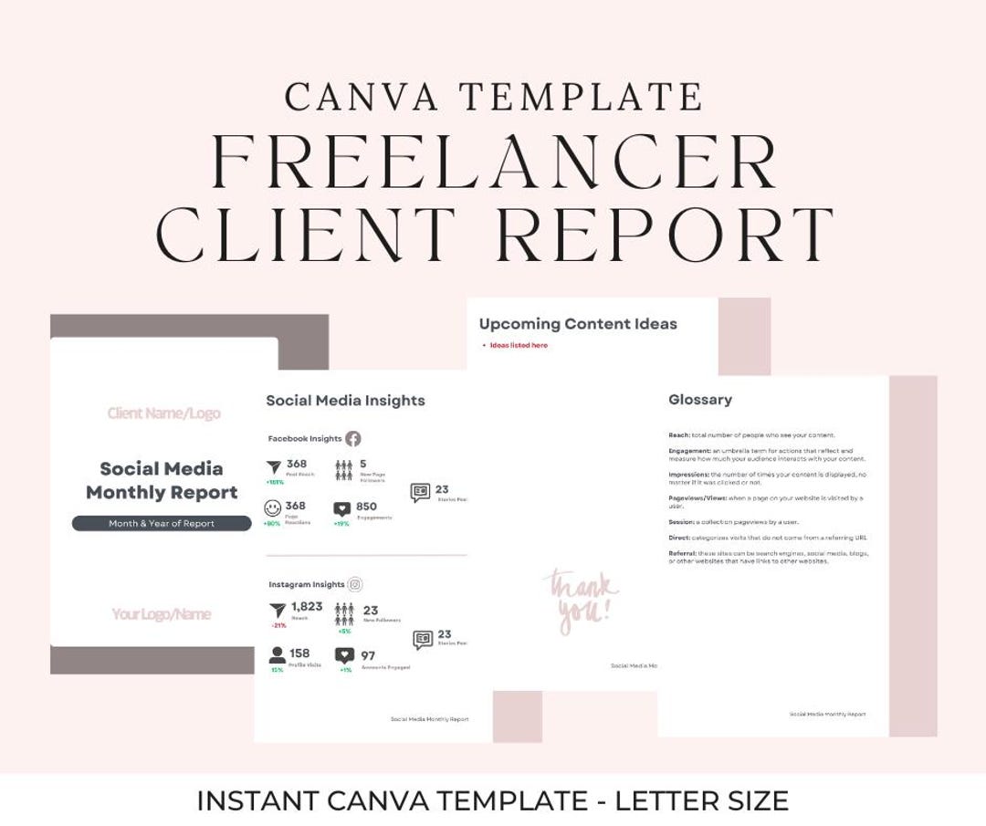 Digital Marketing Client Report Template - Etsy