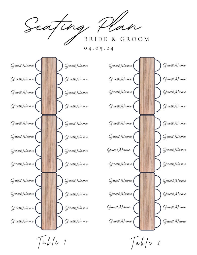 Modern Wedding Seating Chart - Etsy
