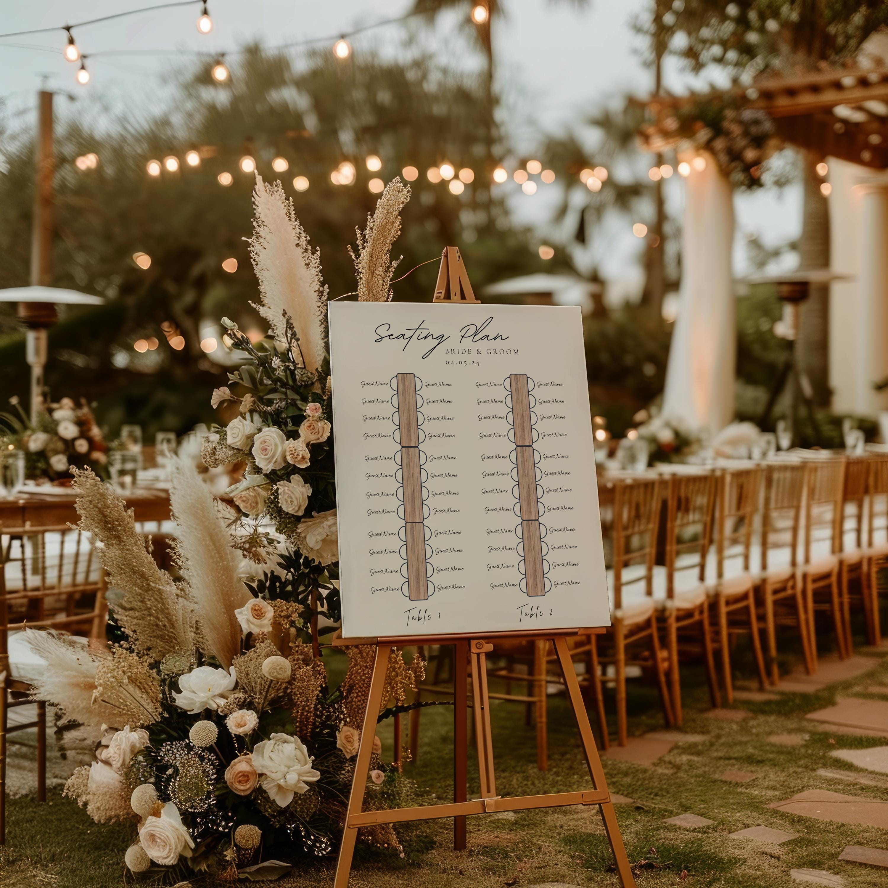 Modern Wedding Seating Chart - Etsy