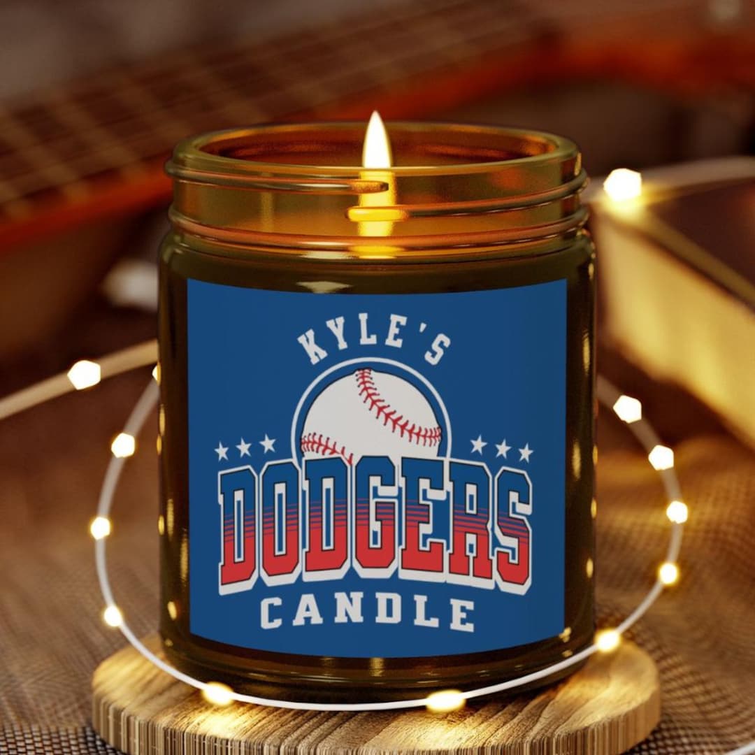 Personalized Los Angeles Dodgers Inspired Candle MLB Dodgers Baseball ...