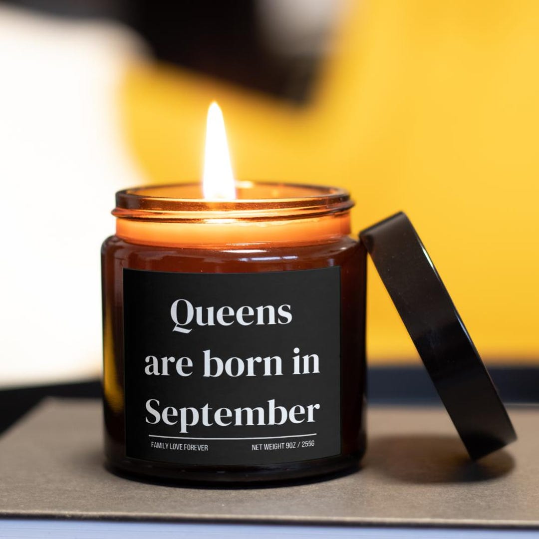 Queens Are Born in September Candle • Gift-ready September Birthday ...