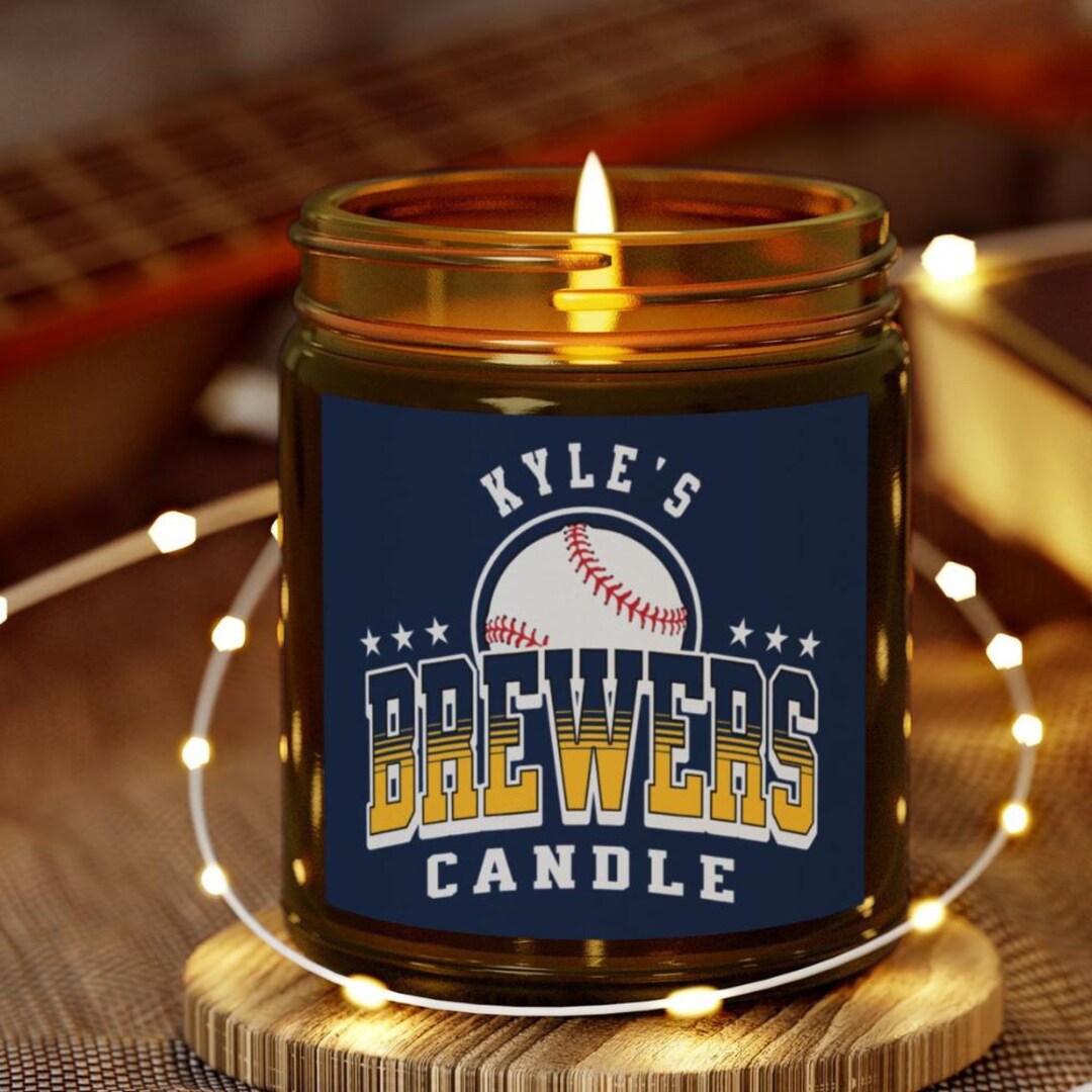 Personalized Milwaukee Brewers Inspired Candle MLB Brewers Baseball Fan ...