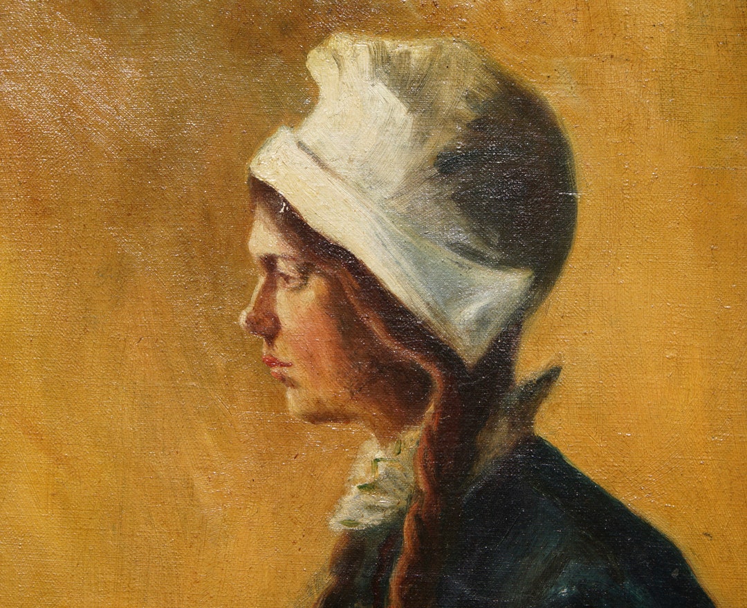 George Loftus Noyes (1854-1954) Large Oil Painting on Canvas Portrait ...