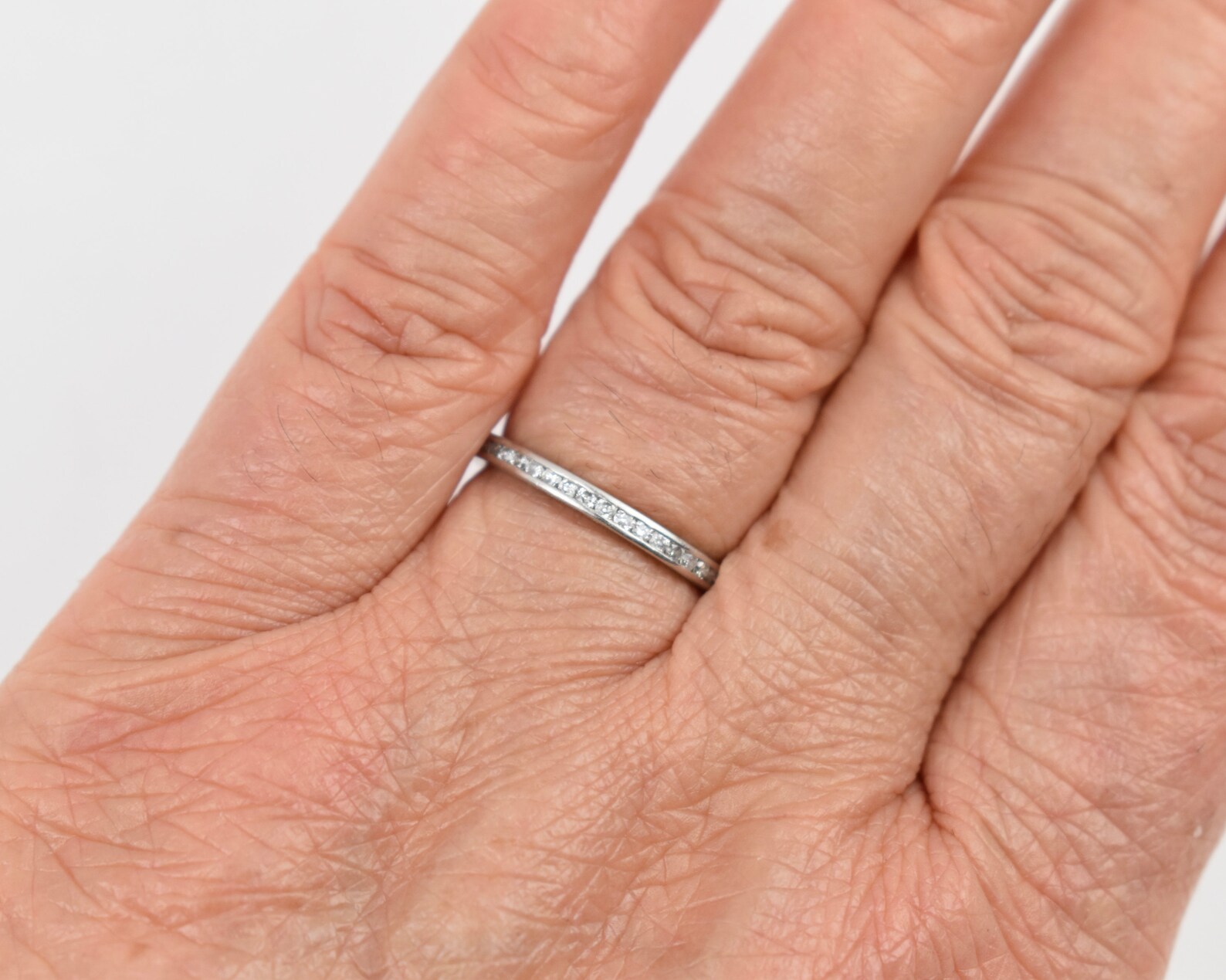 Art Deco Platinum Channel Set Diamond Milgrain Etched Pattern Wedding ...