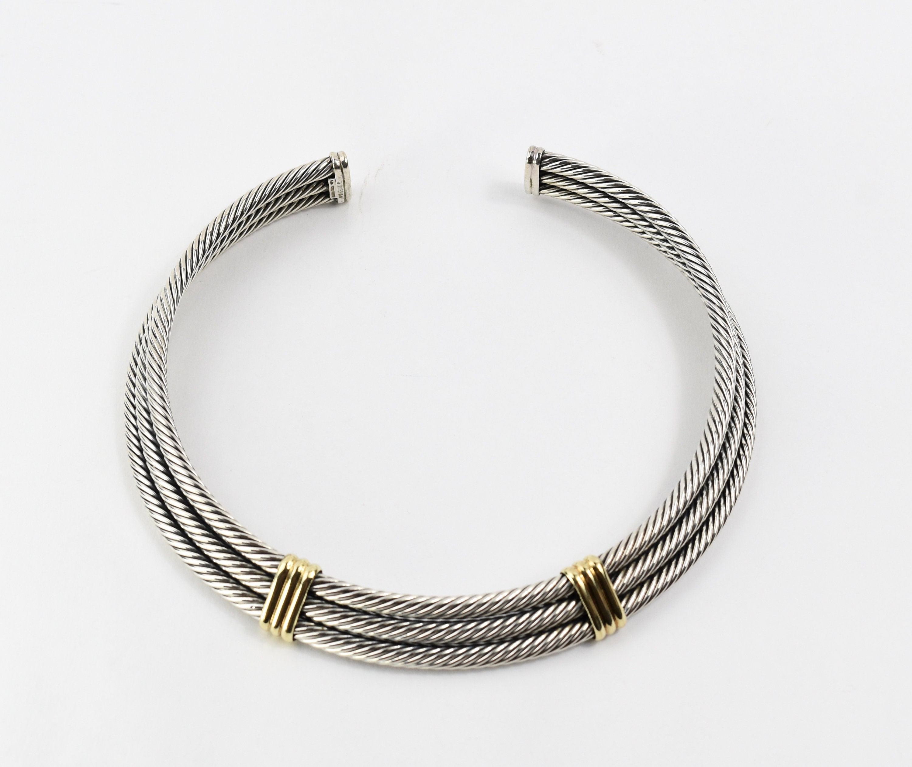 DAVID YURMAN 14K Gold Sterling Silber Dreifache Kabel Halskette Choker Etsy