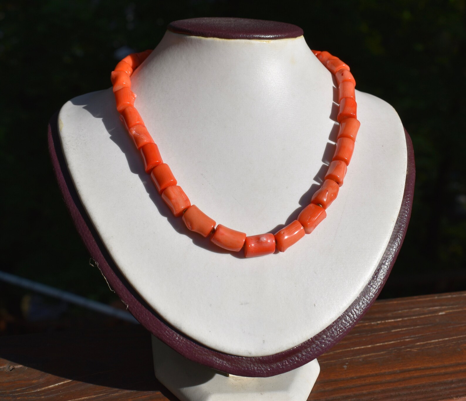 Hand Crated Genuine Coral Chunk Necklace With Toggle Clasp 18 - Etsy