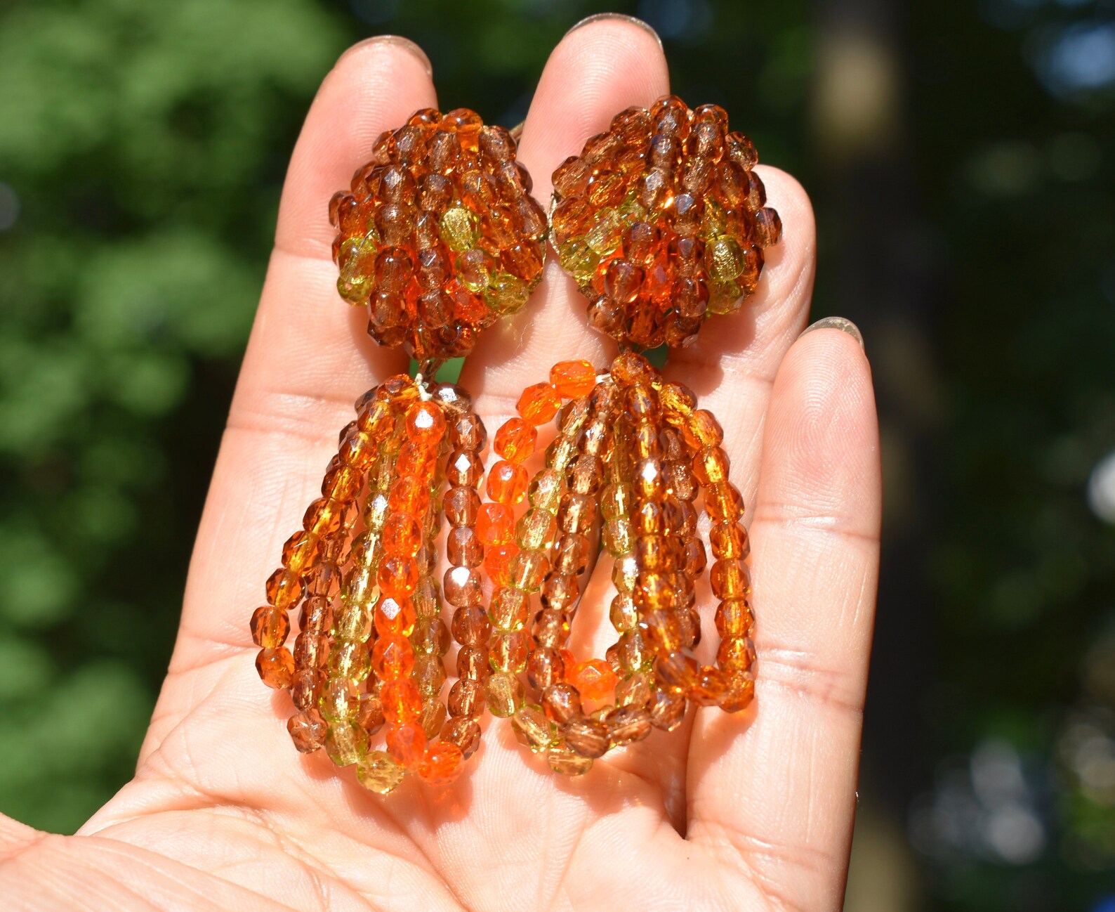 Amazing Judith Mccann Wing Back Wingback Earrings Fall Colors Crystal ...
