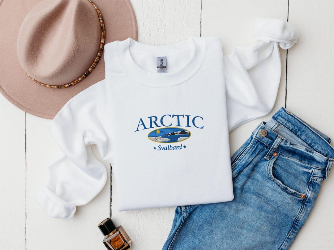 Arctic Svalbard Embroidered Sweatshirt, Retro Aesthetic 90s Y2K Arctic ...