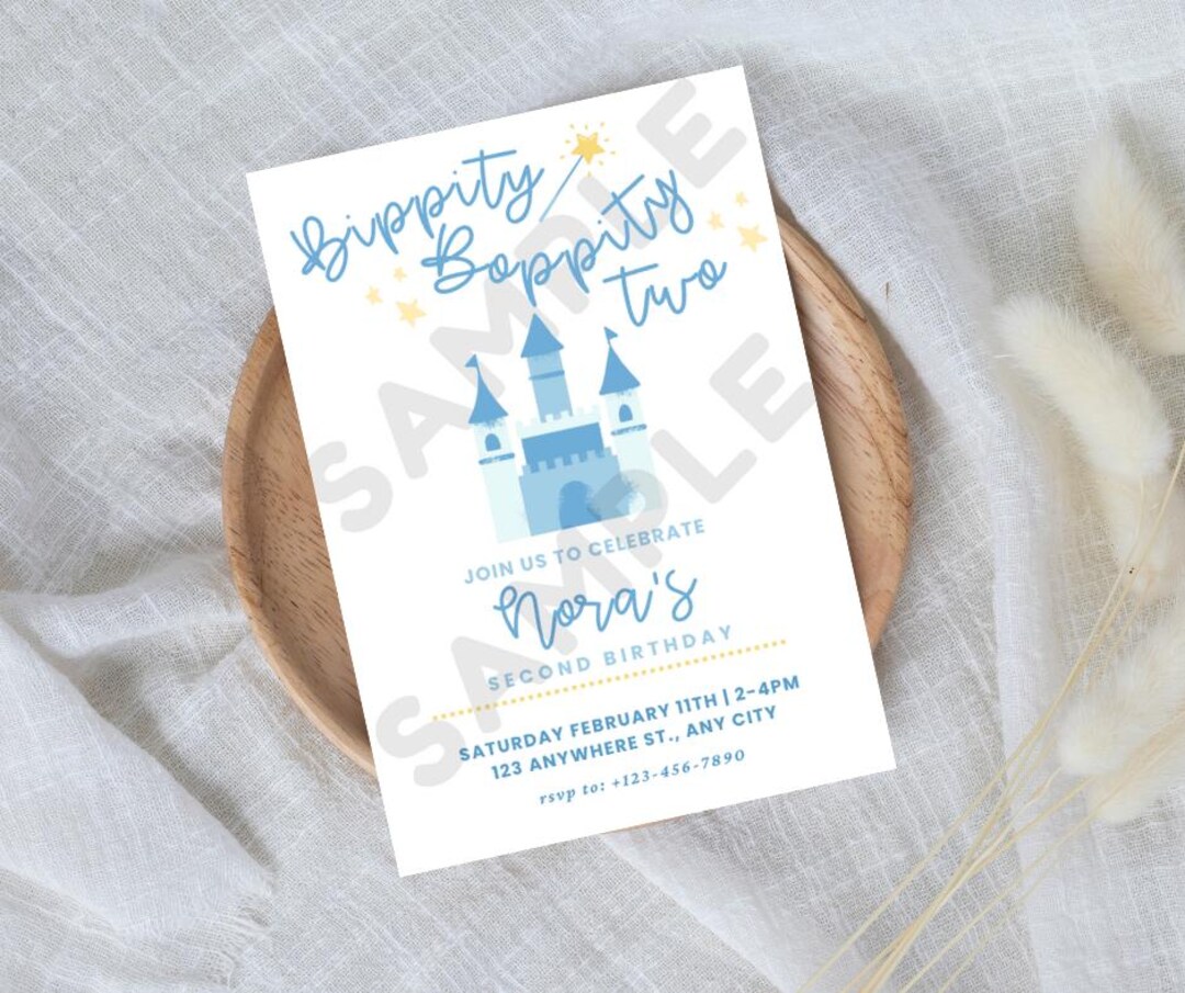 Bippity Boppity Two- Birthday Party Invitation - Etsy