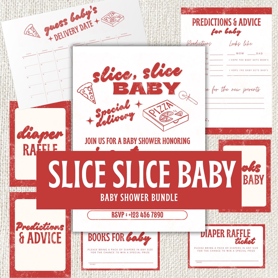 Slice Slice Baby Shower BUNDLE | Pizza-themed | Special Delivery ...