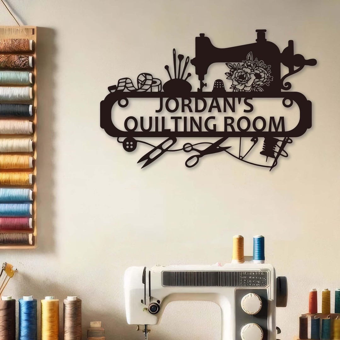 Custom Sewing Machine Sign,personalized Metal Sewing Sign,custom Name ...