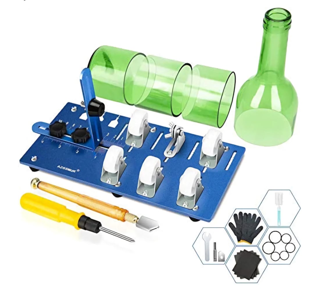 Glass Bottle Cutter Machine for Cutting Round Oval Bottles, Wine, Beer ...