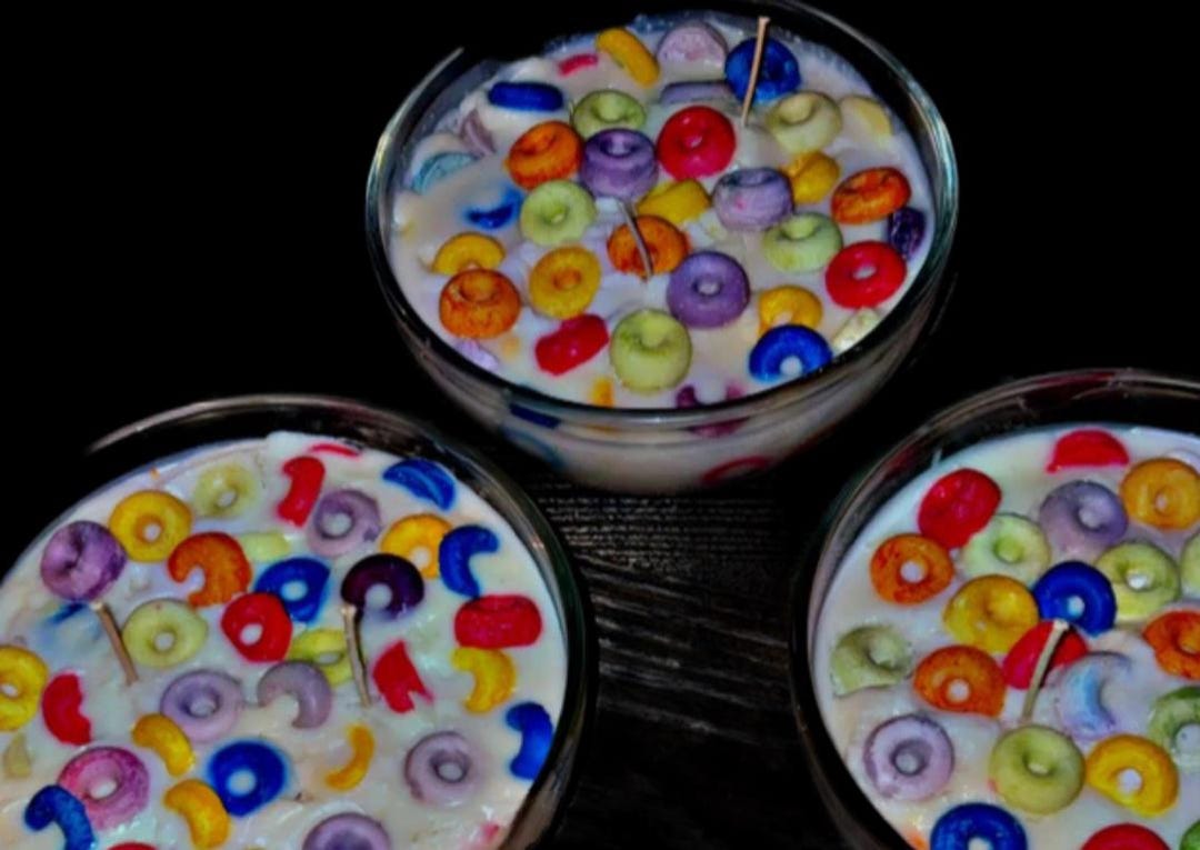Froot Loops Cereal Scented Food Candle - Fake Food Candle - Unique Gift ...