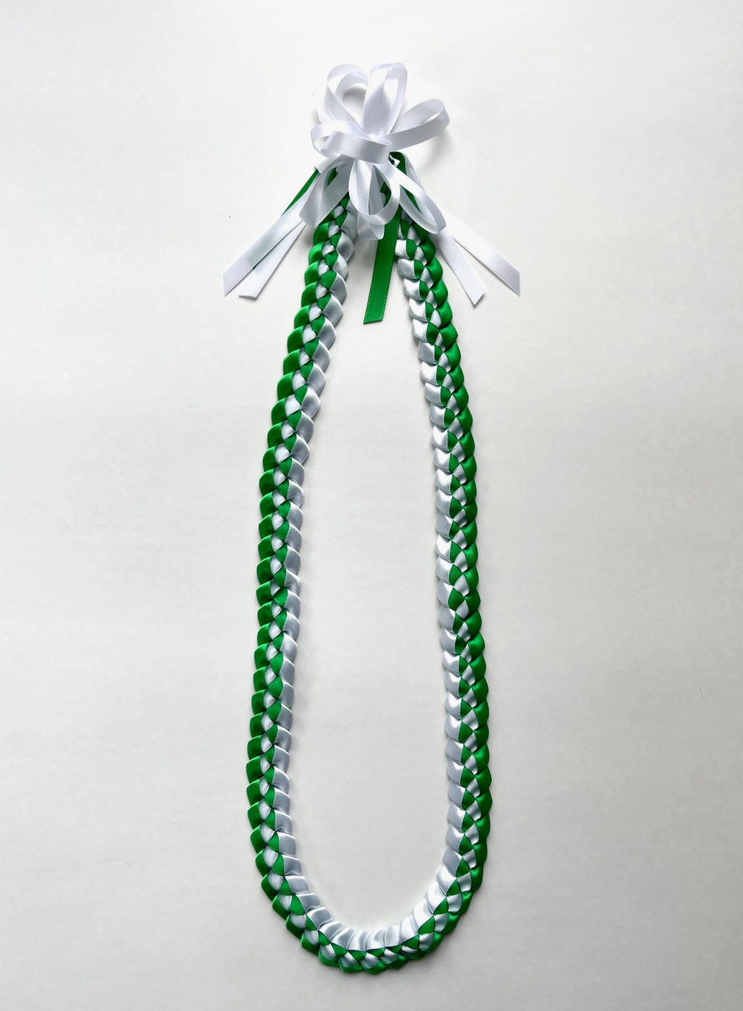 Emerald Green and White Ribbon Lei - Etsy